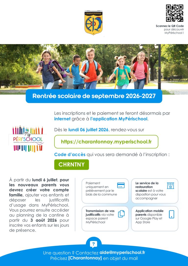 Inscription cantine Rentrée scolaire de septembre 2026 – 2027 ...